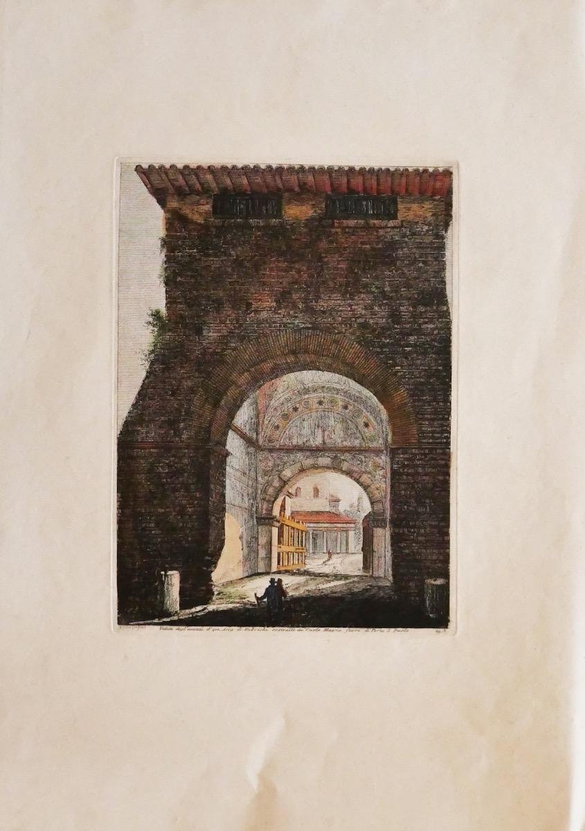 Luigi Rossini, Arch, Etching, 19th Century for sale at Pamono Luigi Rossini, Arch, Etching, 19th Century for sale at Pamono