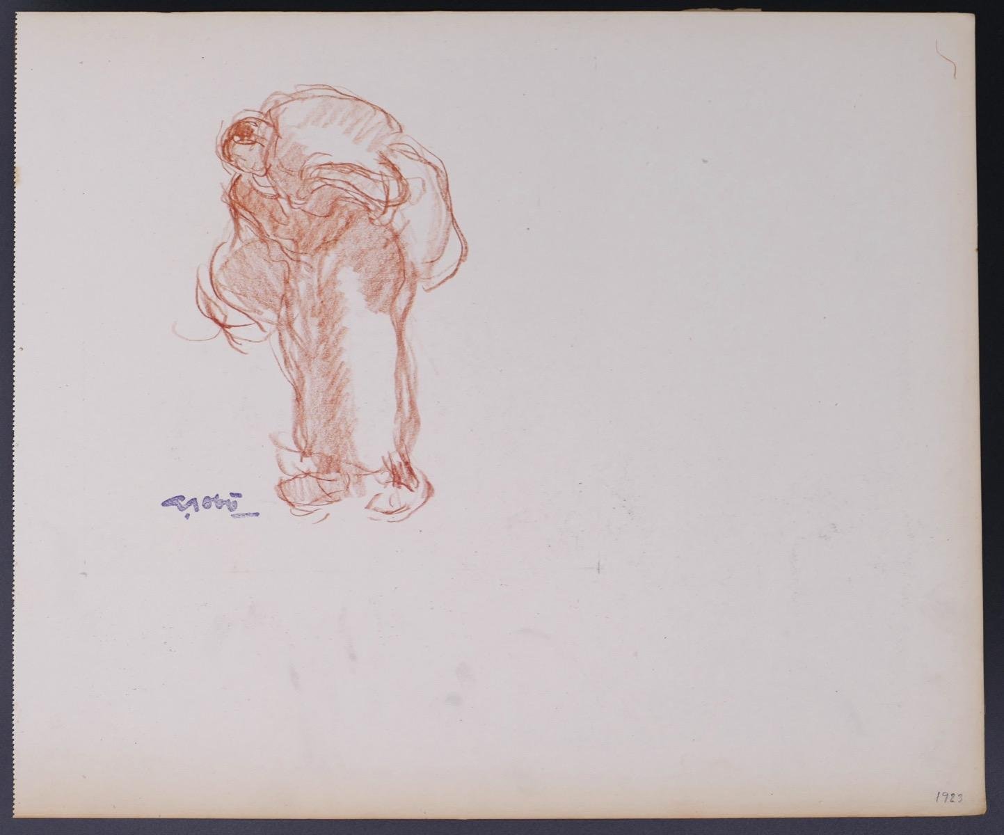 Georges Gobo, Woman Carrying the Burden, Drawing, Early 20th Century ...