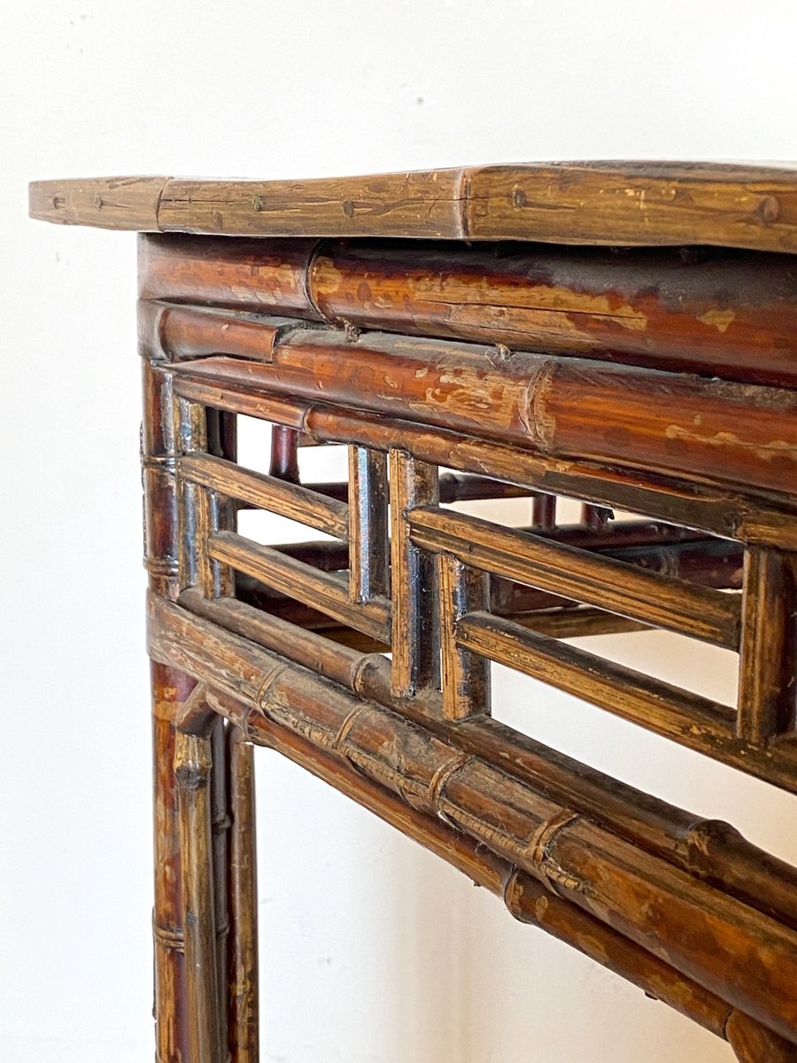Antique Chinese Bamboo Console Table, 1800s for sale at Pamono