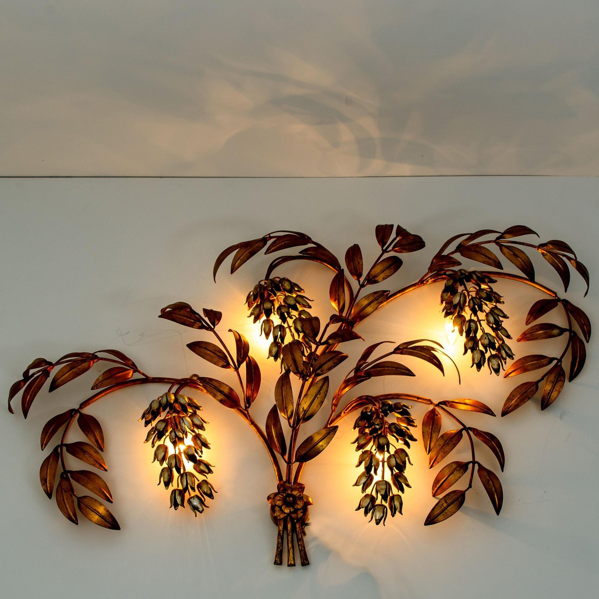 Gilt Metal Palm Tree Wall Fixture by Hans Kögl for sale at Pamono