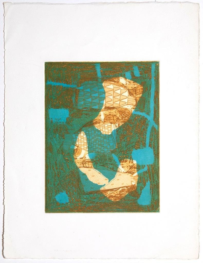 Unknown, Composition, Etching on Paper, 1950s for sale at Pamono