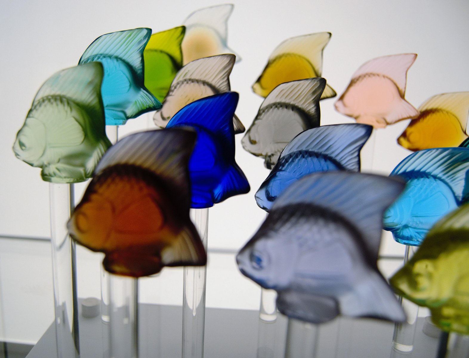 Aquarium with Crystal Fish, Set of 24 for sale at Pamono