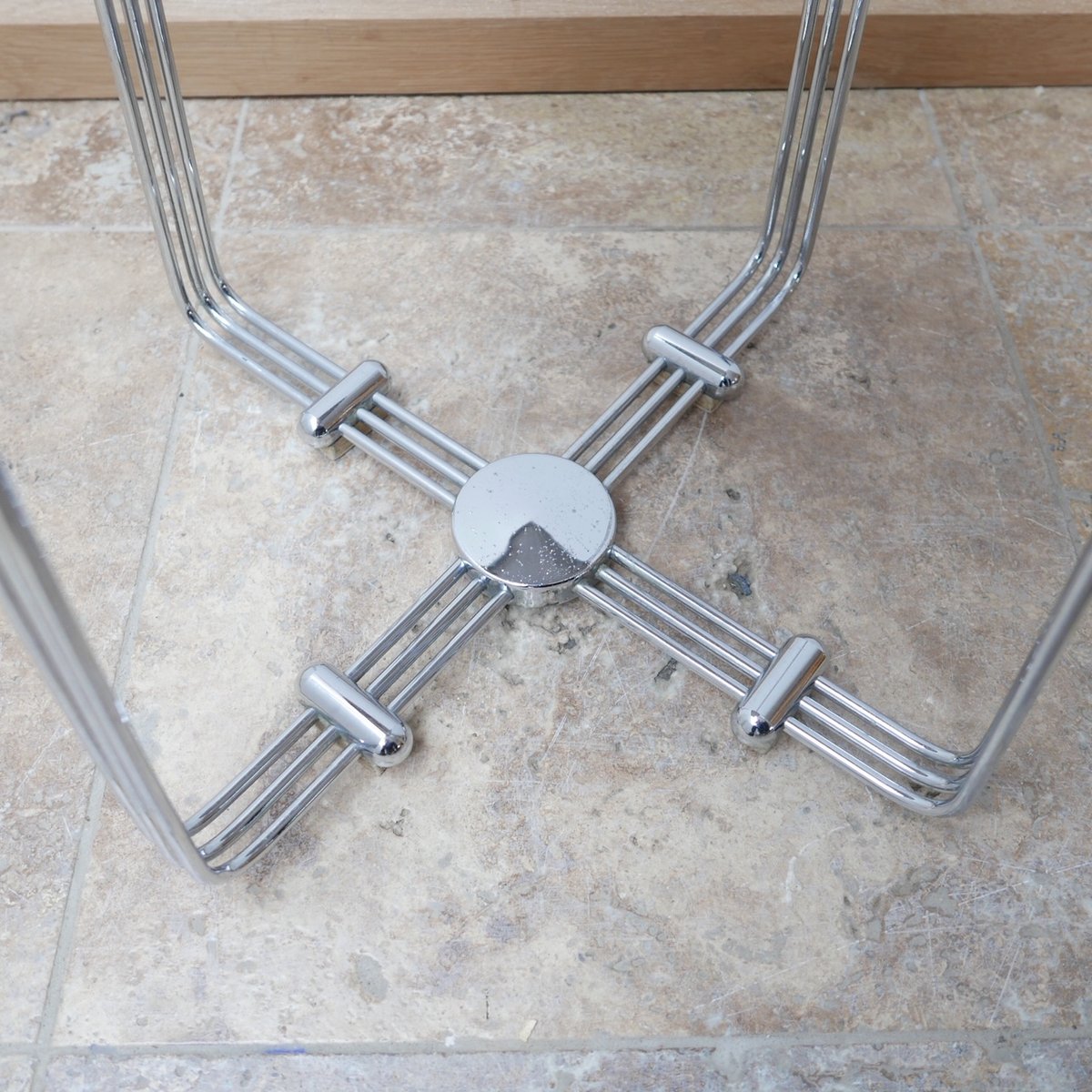 Vintage Chrome & Cork Stool from Alpax for sale at Pamono