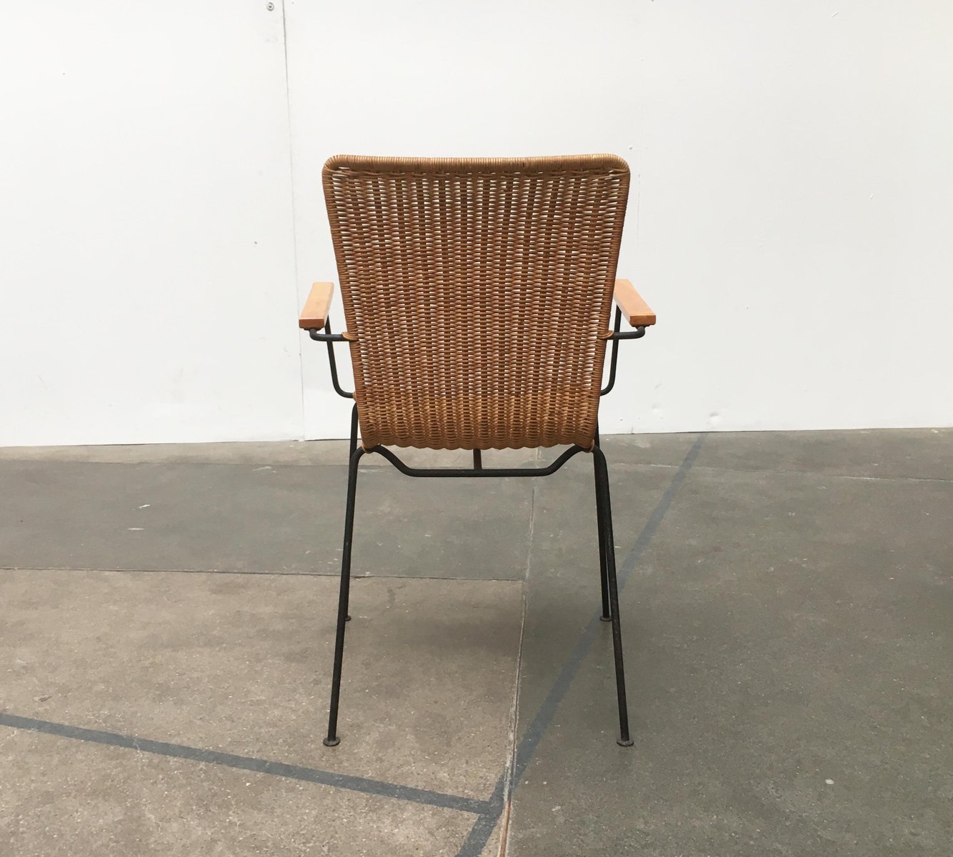 Mid-Century Modern Metal & Rattan Dining Chairs, Set of 3 for sale at ...