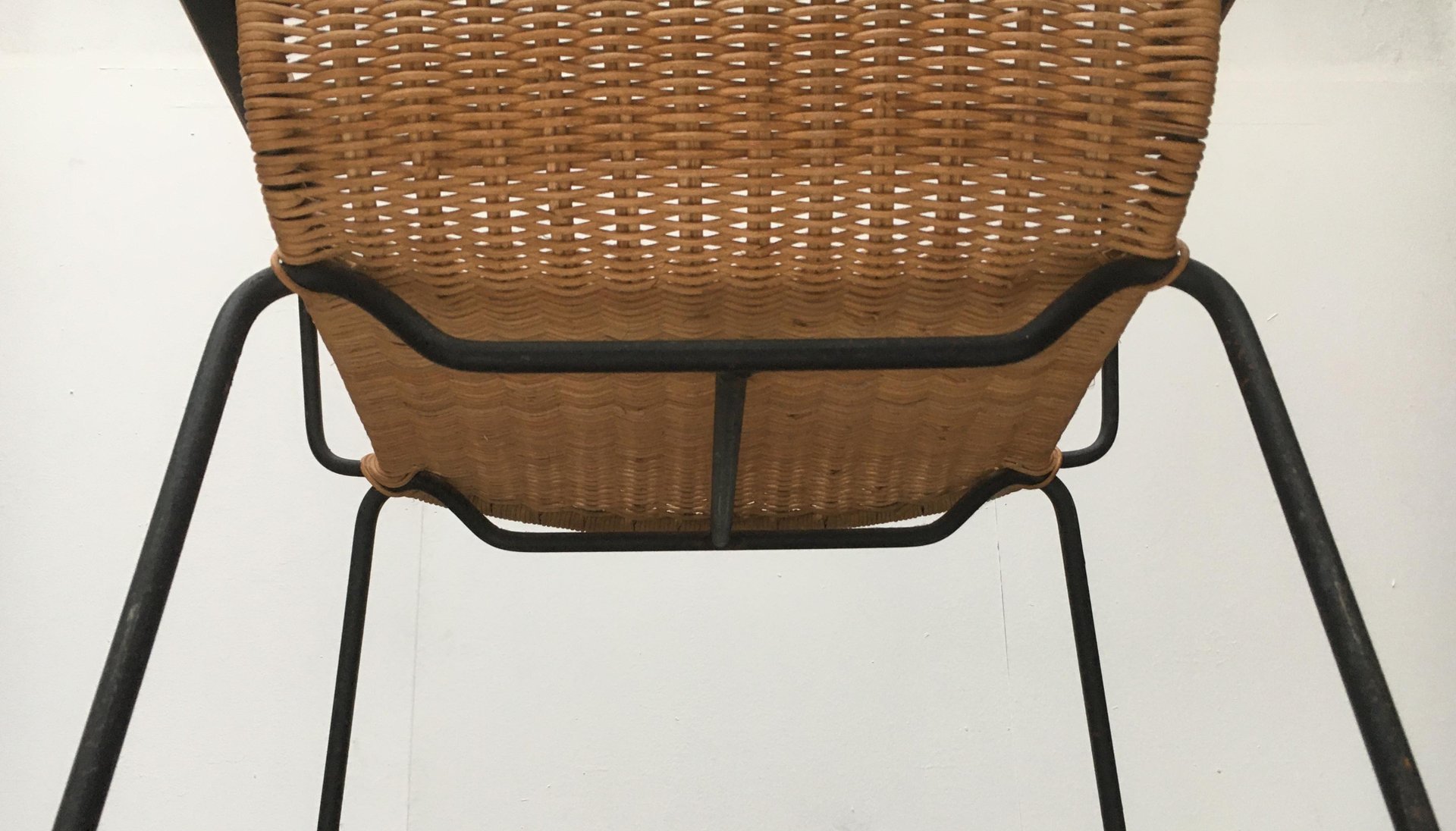 Mid-Century Modern Metal & Rattan Dining Chairs, Set of 3 for sale at ...