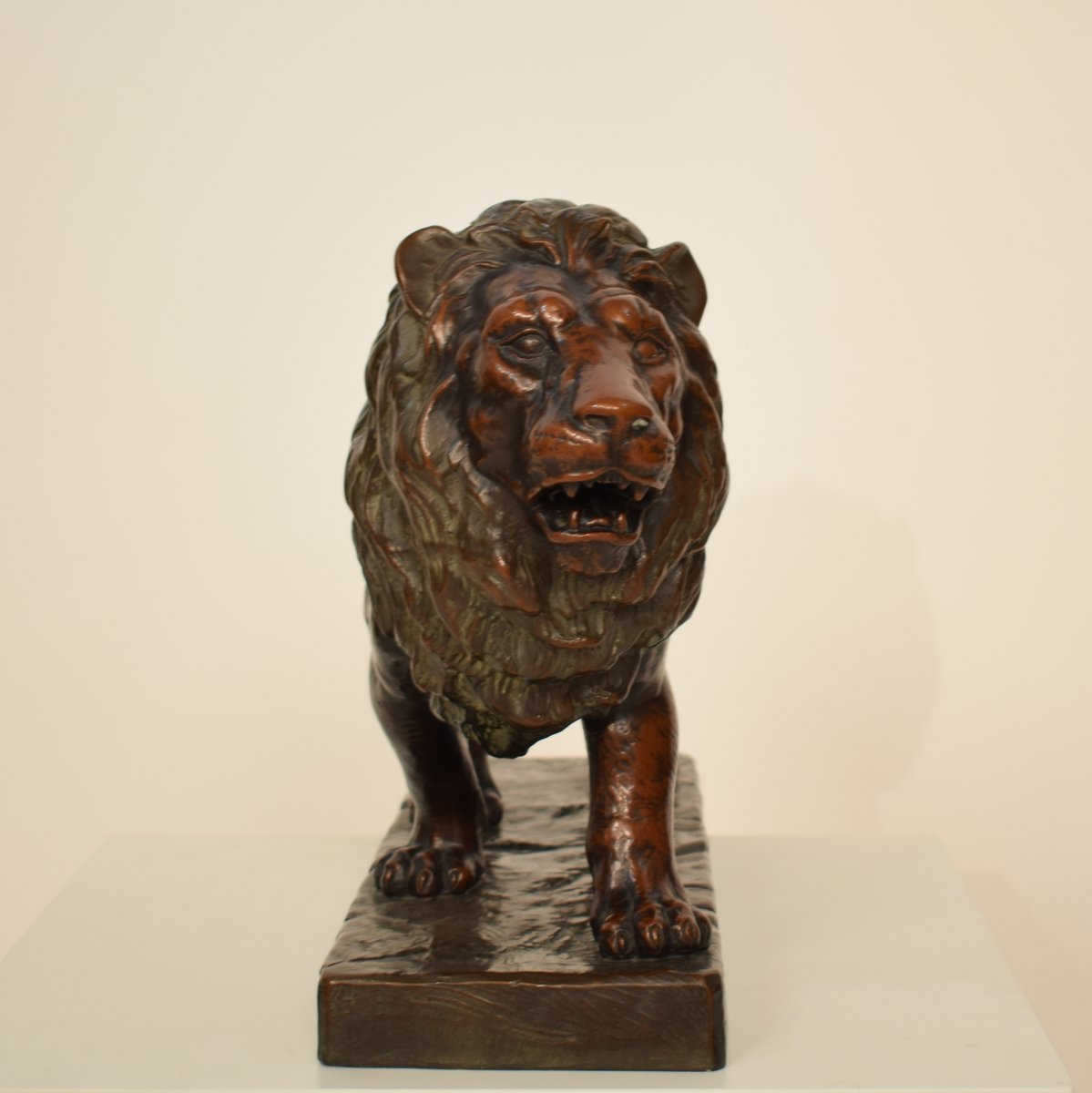 Big German Art Deco Lion Sculpture in Ceramic, Terracotta Copper, 1930 ...