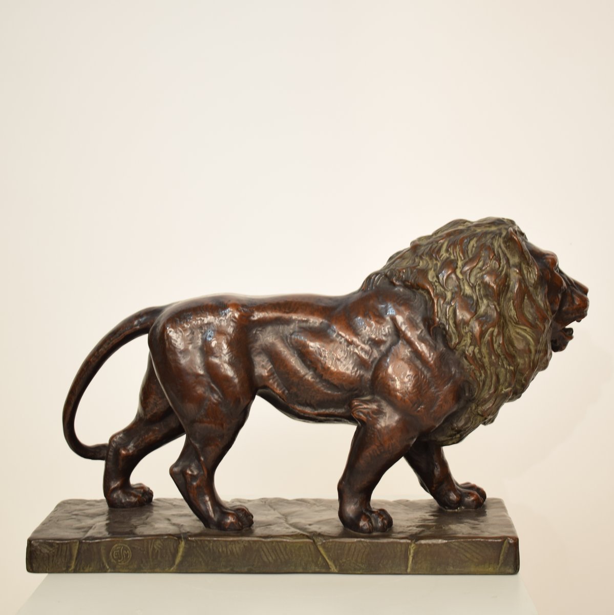 Big German Art Deco Lion Sculpture in Ceramic, Terracotta Copper, 1930 ...