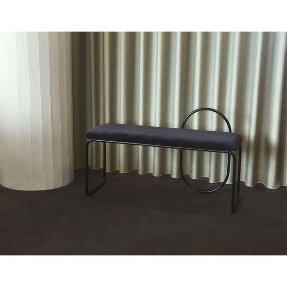 Anthracite Velvet Minimalist Bench for sale at Pamono