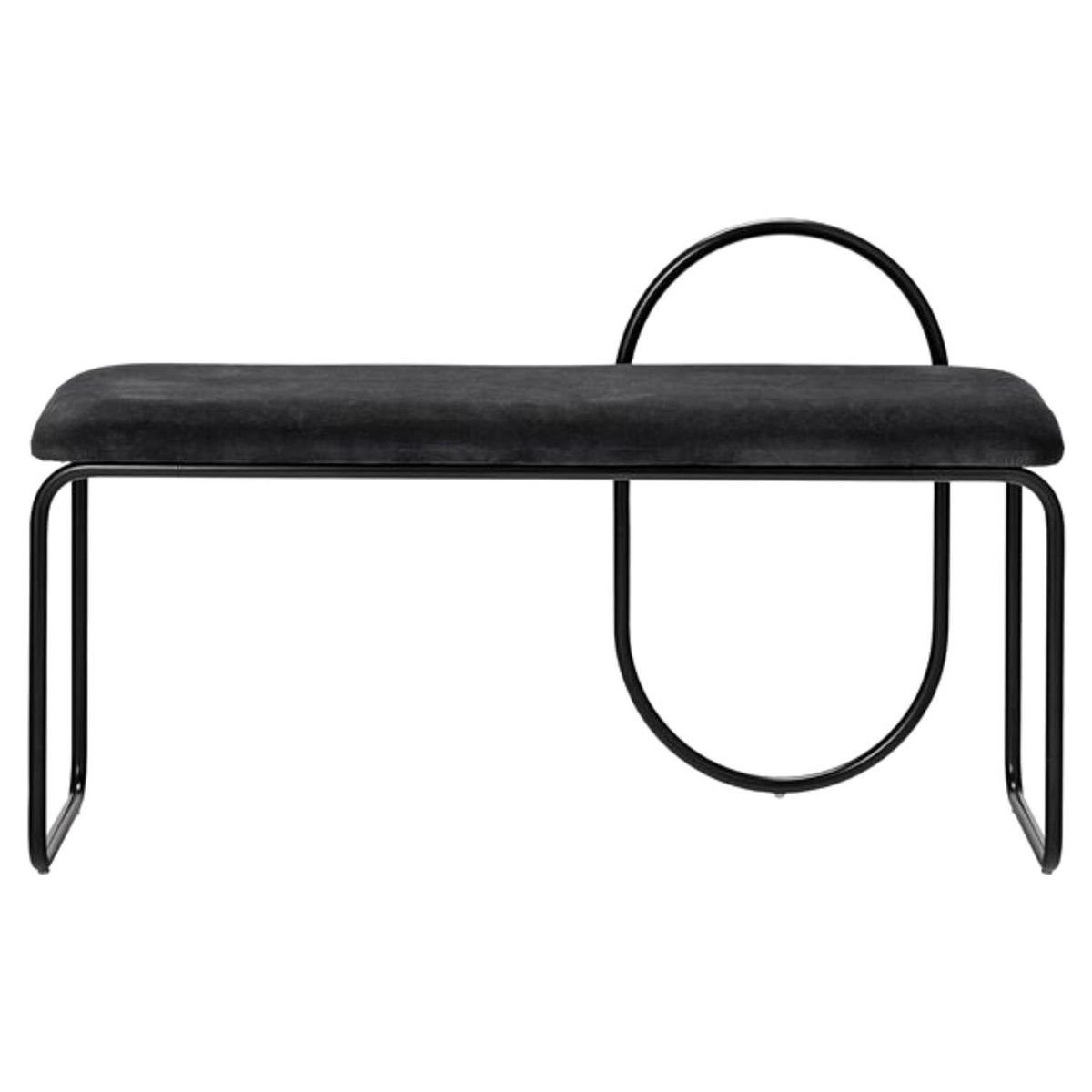 Anthracite Velvet Minimalist Bench for sale at Pamono