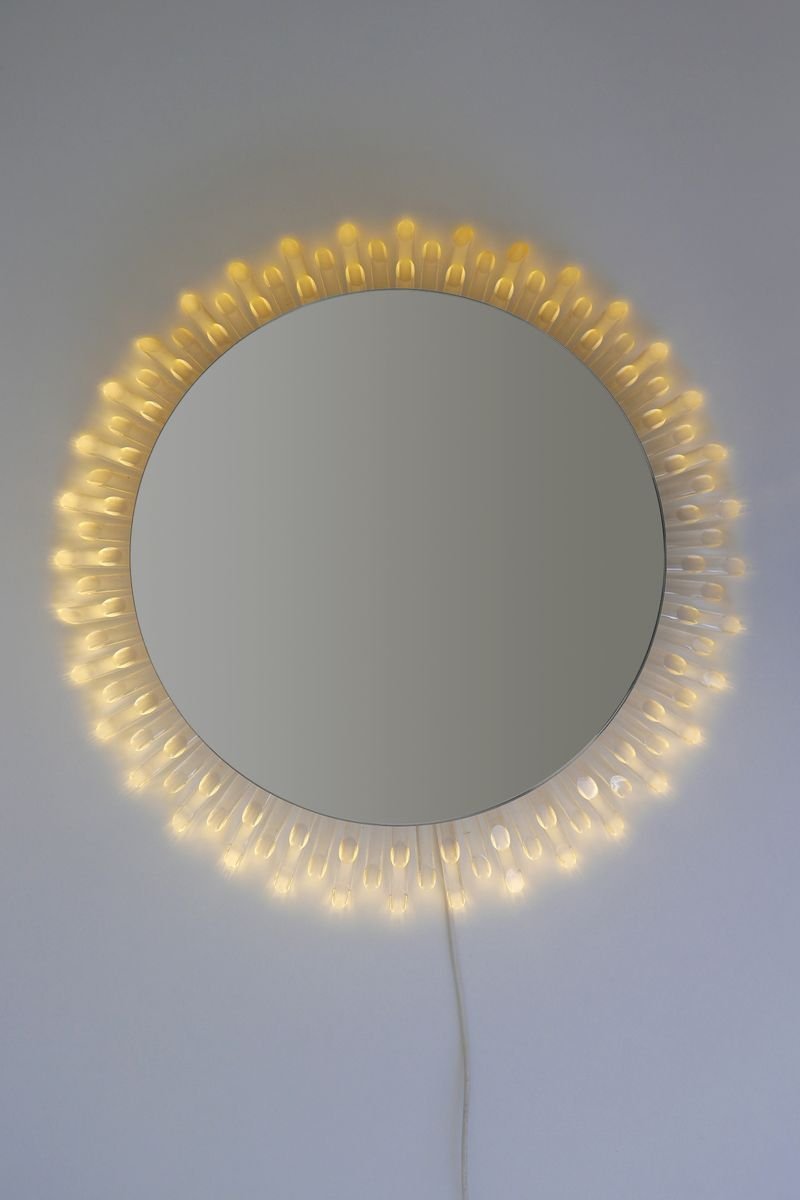 Large German Mid-Century Modern Sunbeam Mirror, 1970s for sale at Pamono
