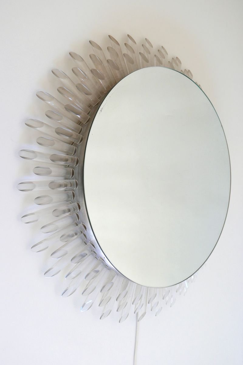 Large German Mid-Century Modern Sunbeam Mirror, 1970s for sale at Pamono