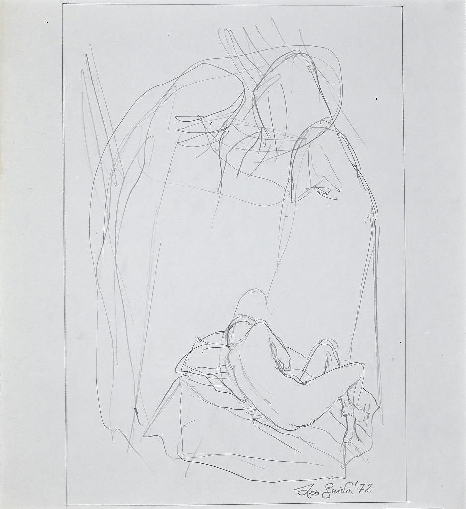 Leo Guida, Reclining Nude, Original Pencil Drawing by Leo Guida, 1972 ... Leo Guida, Reclining Nude, Original Pencil Drawing by Leo Guida, 1972 ...