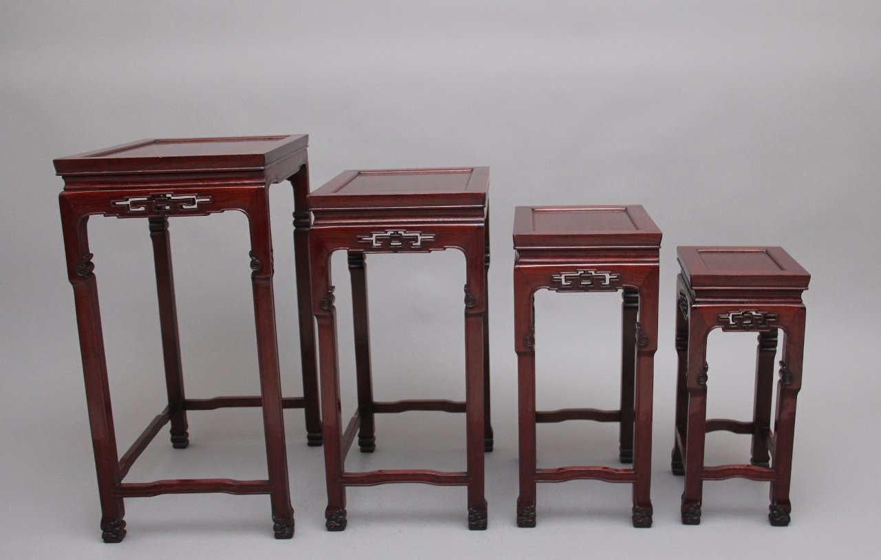 Antique Chinese Nesting Tables, Early 1900s, Set of 4 for sale at Pamono