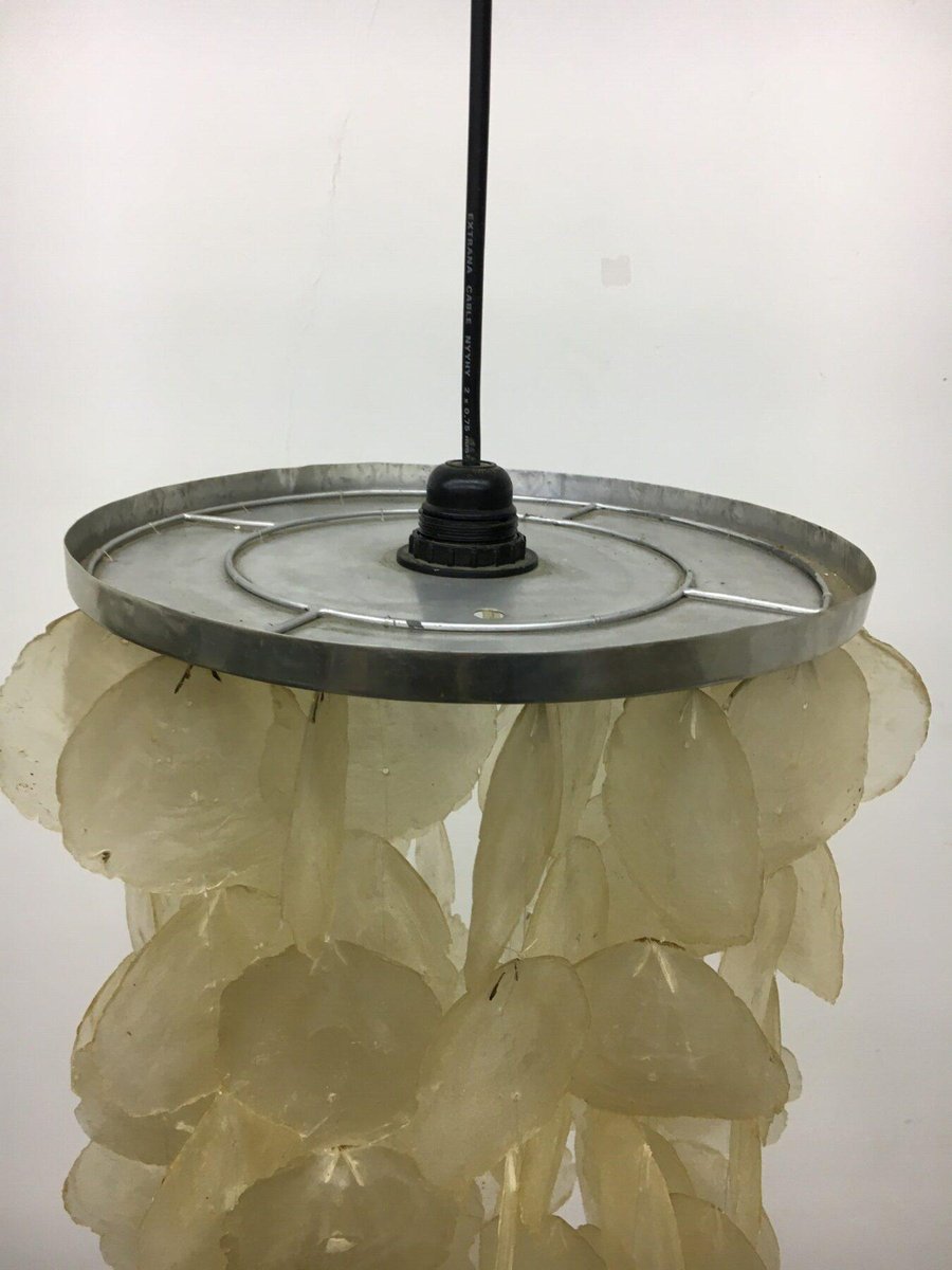 Vintage Hanging Lamp with Capiz Shells, 1970s for sale at Pamono