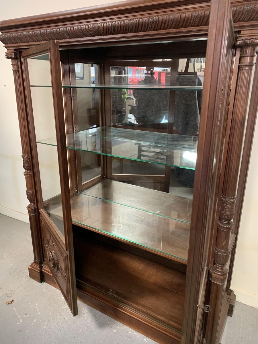French Henry II Walnut Display Cabinet for sale at Pamono