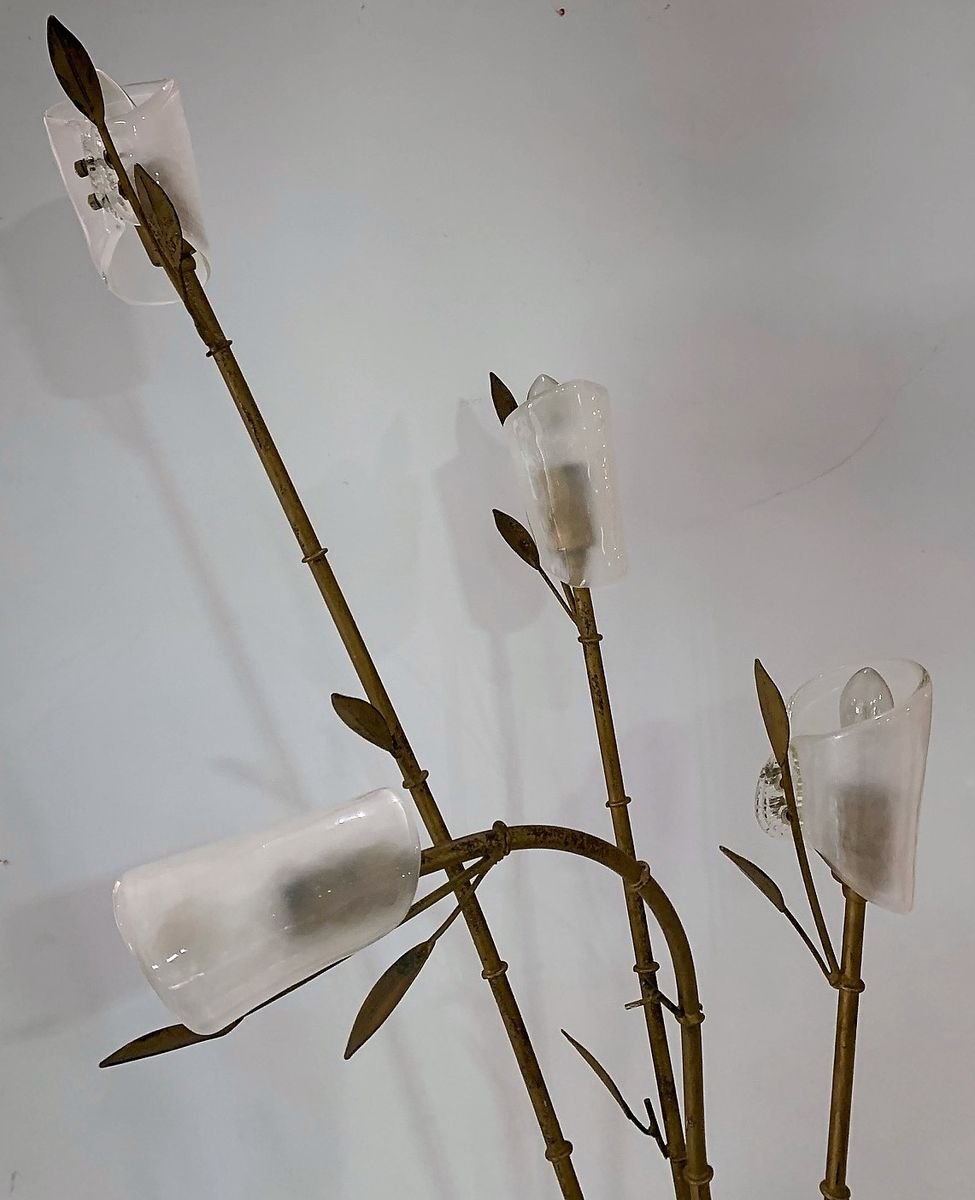 Golden Wrought Iron Cane Lamp for sale at Pamono