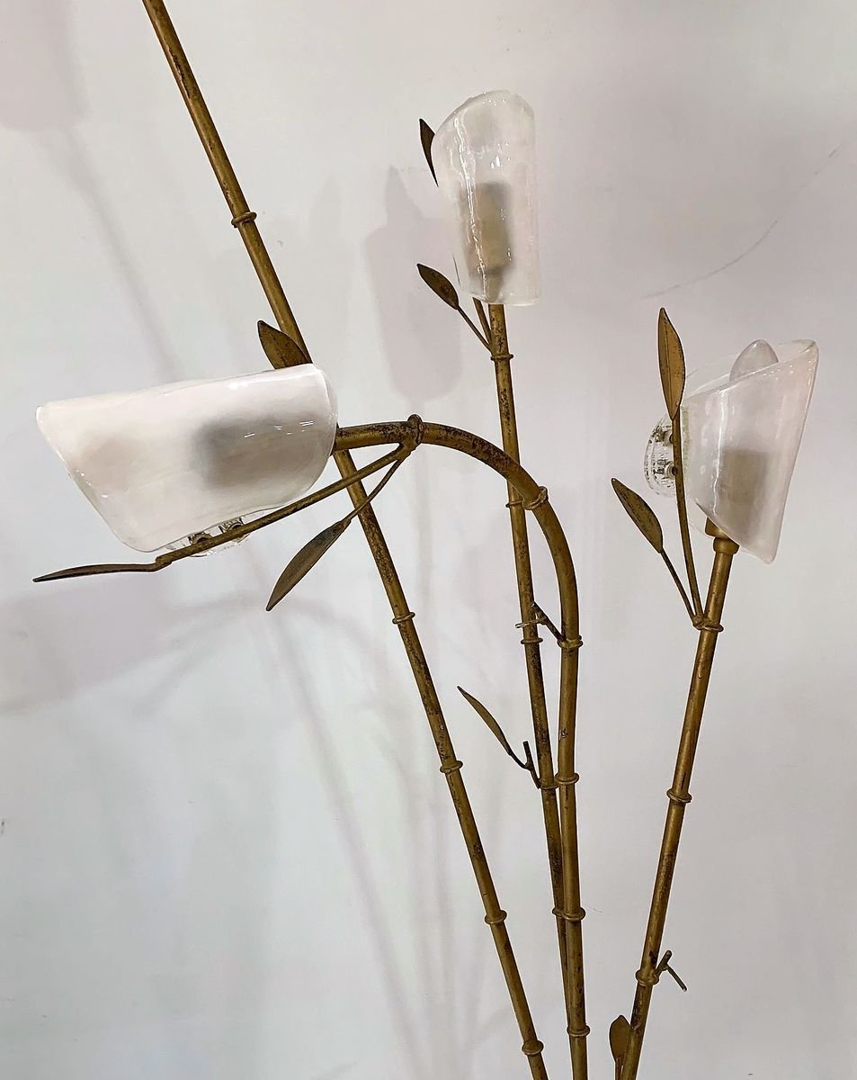 Golden Wrought Iron Cane Lamp for sale at Pamono