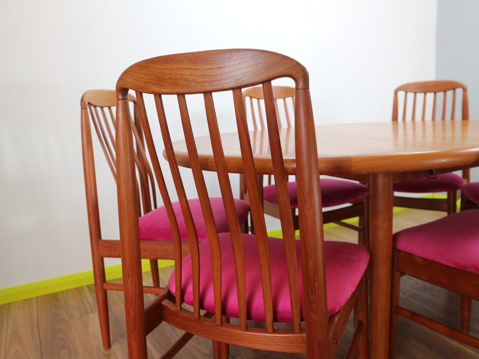 Mid-Century Danish Teak Dining Set from Benny Linden, Set of 7 for sale ...