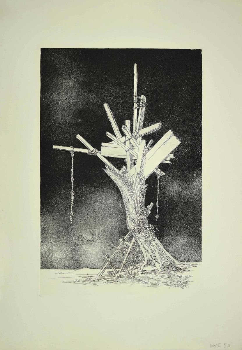 Leone Guida, Albero della vita, Acquaforte, anni '70 in vendita su Pamono