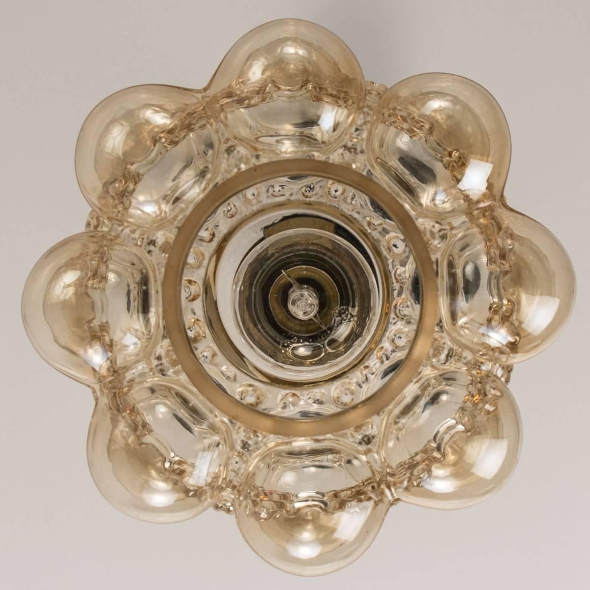 Glass Light Fixture by Helena Tynell for Glashütte Limburg, 1960s, Set ...