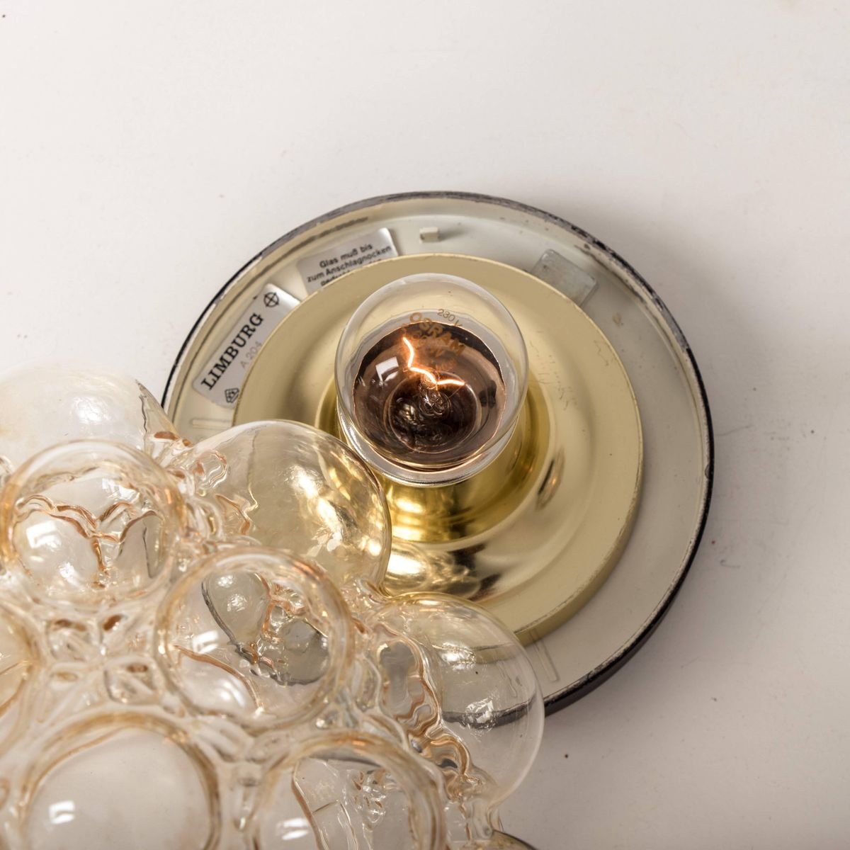 Glass Light Fixture by Helena Tynell for Glashütte Limburg, 1960s, Set ...