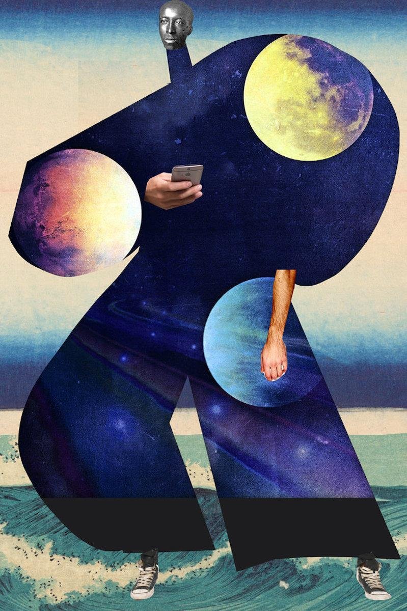 Plate No. 113, Abstract, Collage, Space, Planets for sale at Pamono