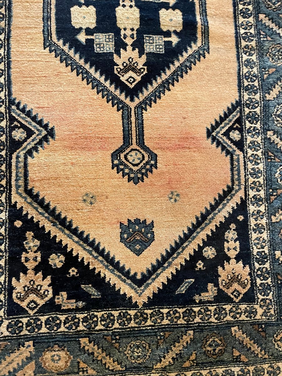Middle Eastern Rug with Blue Decoration for sale at Pamono