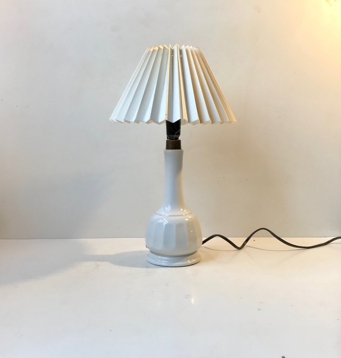 Scandinavian White Porcelain Table Lamp by Bing & Grondahl, 1950s for ...