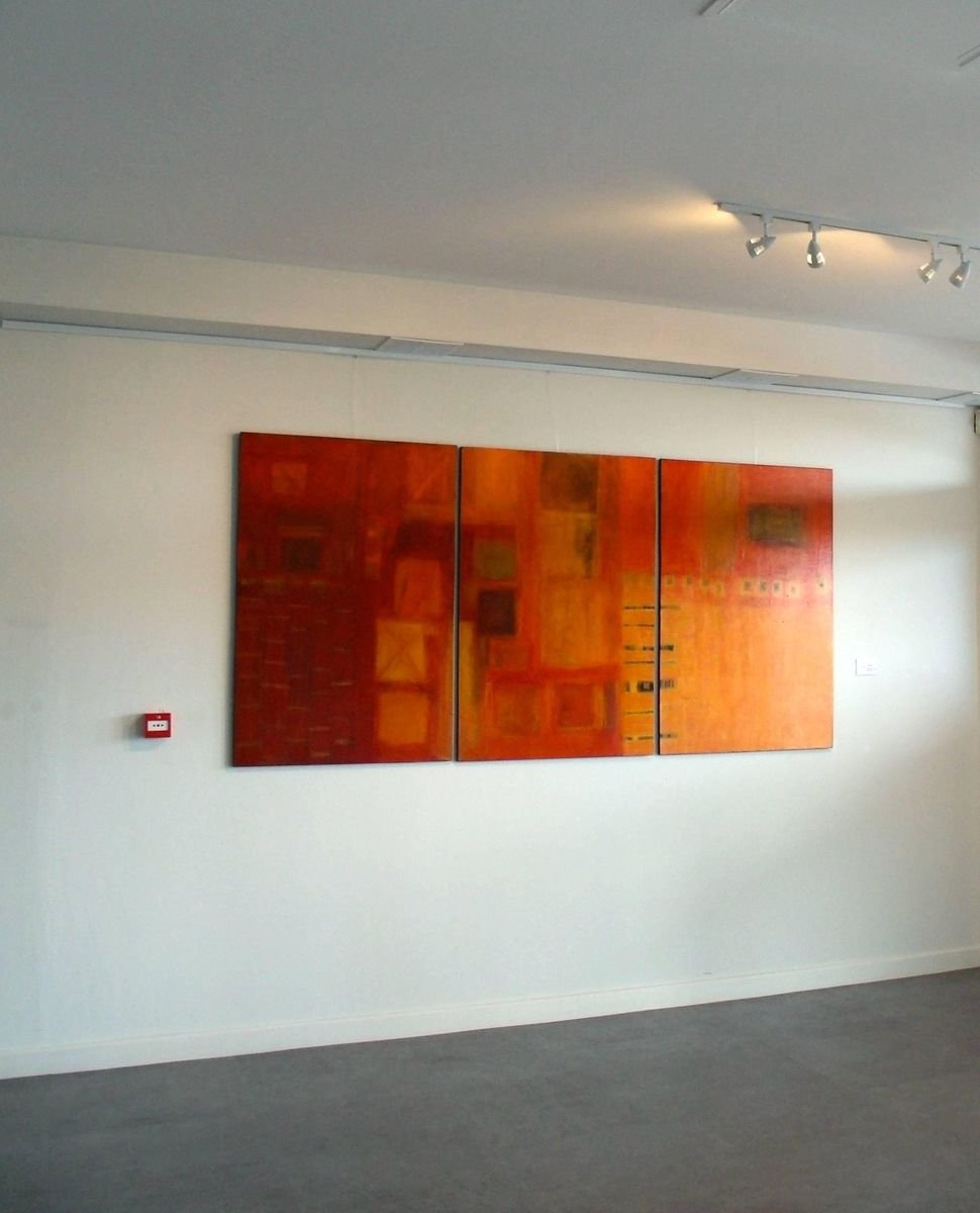 Harmonics, Large Contemporary Abstract Triptych for sale at Pamono