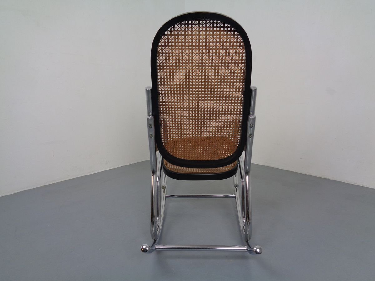 Mid-Century Tubular Steel & Mesh Rocking Chair, 1960s for sale at Pamono