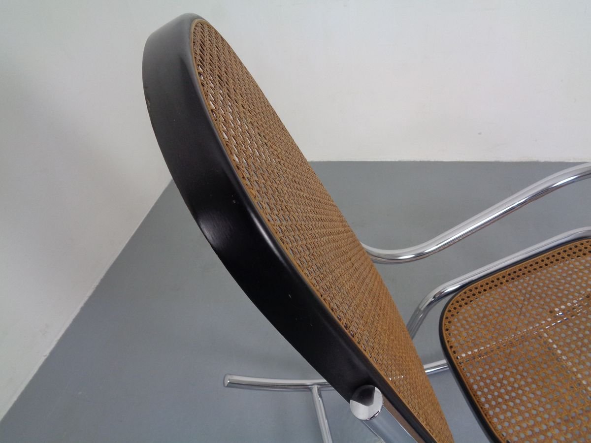 Mid-Century Tubular Steel & Mesh Rocking Chair, 1960s for sale at Pamono