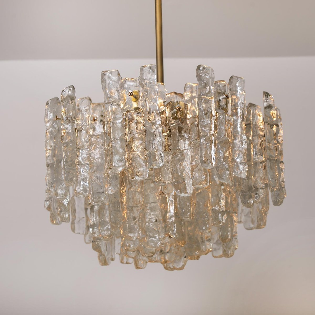 Ice Glass Light Fixtures, 2 Wall Scones and 2 Chandeliers from Kalmar ...