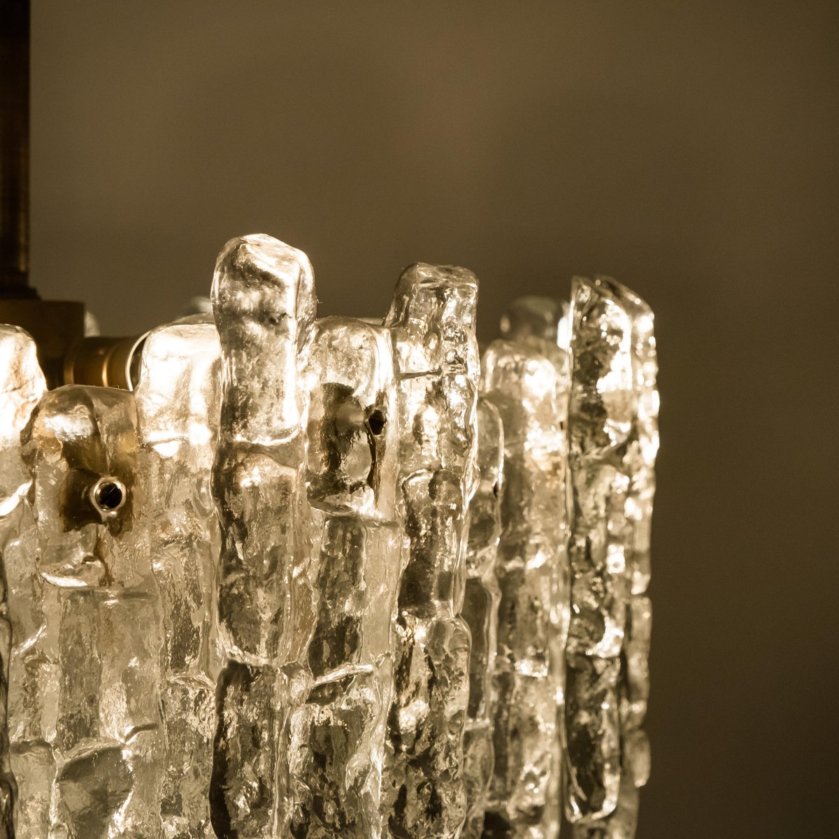 Ice Glass Light Fixtures, 2 Wall Scones and 2 Chandeliers from Kalmar ...