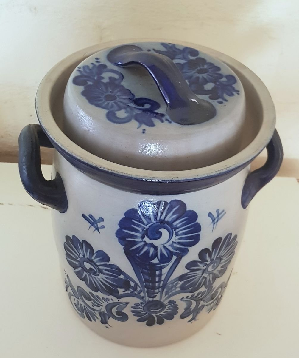 Vintage Handpainted Sauerkraut and Gherkin Container with Lid for sale ...