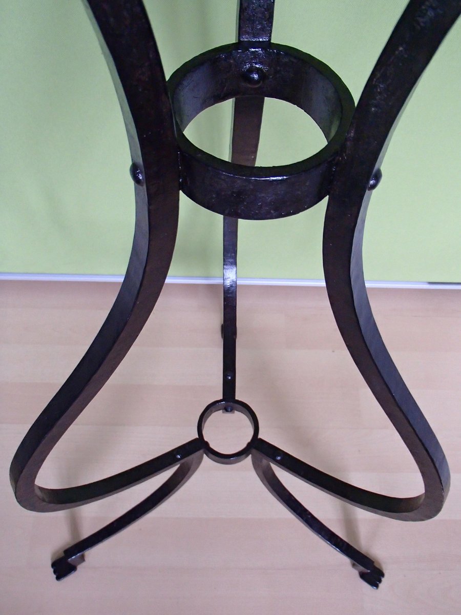 Portapiante alto Art Déco in ferro battuto con porta cache, set di 2 in ...