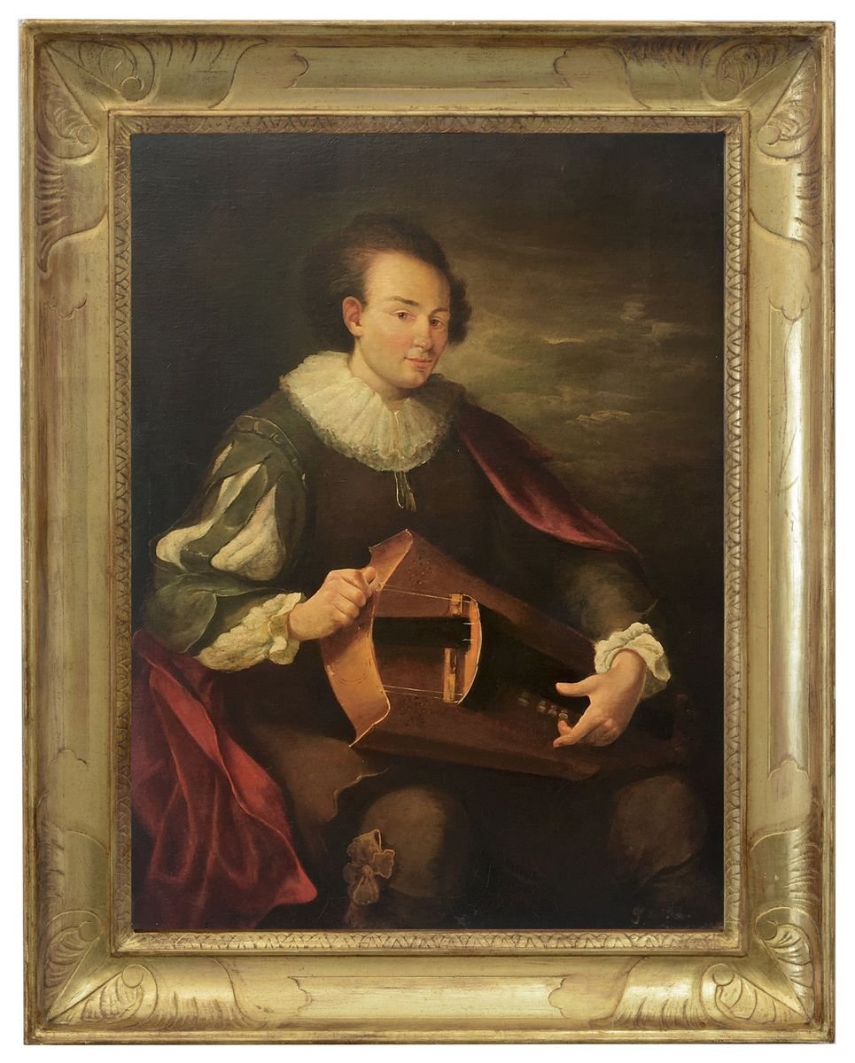 The Musician, Neapolitan School, 1800s, Baroque, Oil on Canvas for sale ...