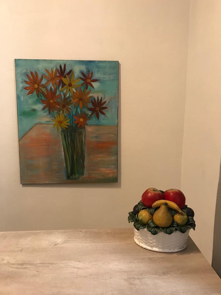 Abraham Dayan, Les Marguerites, 1997, Oil on Canvas for sale at Pamono
