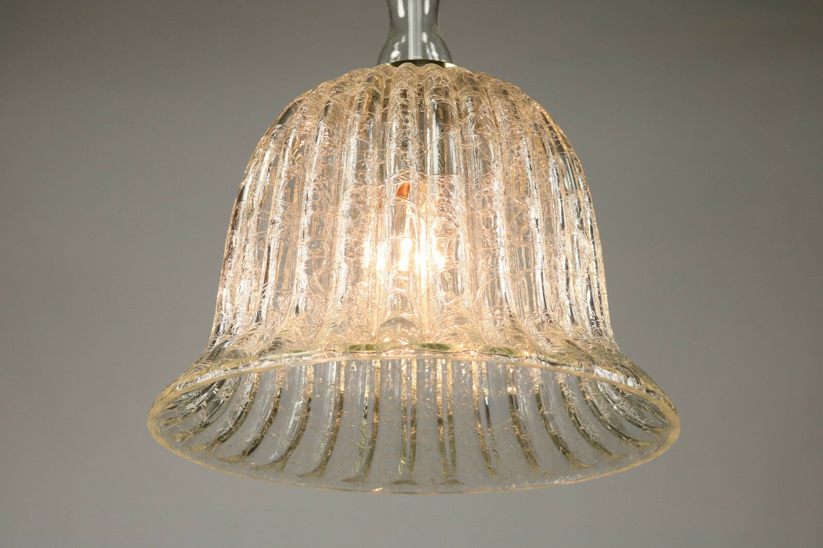 Vintage Bell-Shaped Glass Pendant Lamp from Doria, 1960s for sale at Pamono