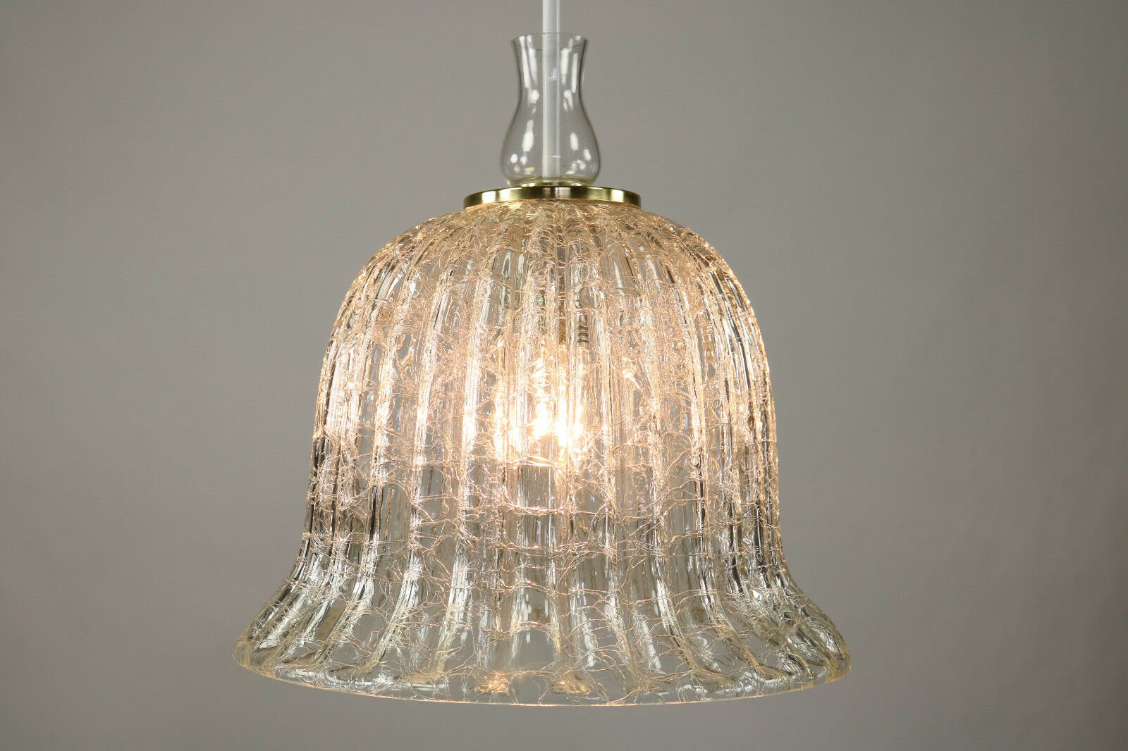 Vintage Bell-Shaped Glass Pendant Lamp from Doria, 1960s for sale at Pamono