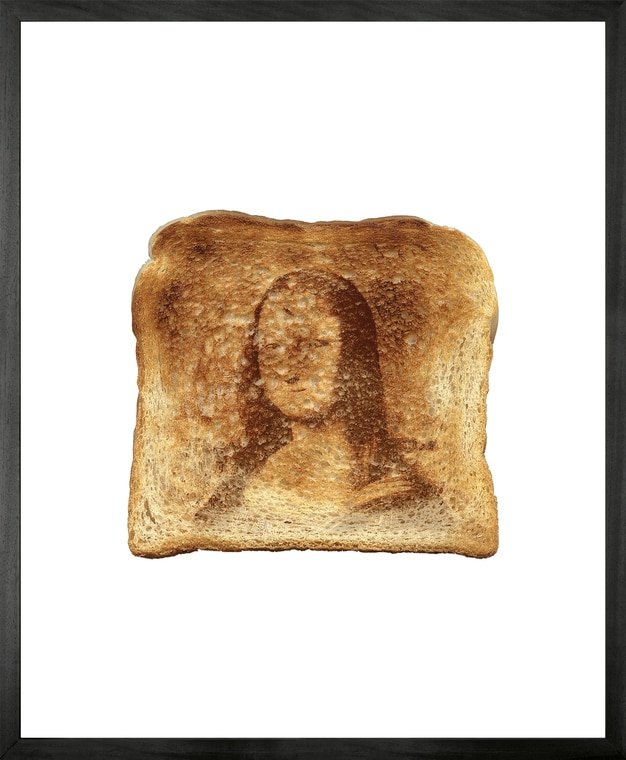 Mona Lisa Toast, tela media con cornice di Mineheart in vendita su Pamono