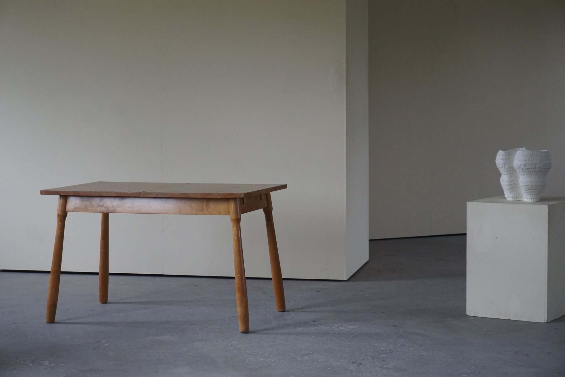Danish Desk or Extendable Dining Table in Birch by Philip Arctander ...