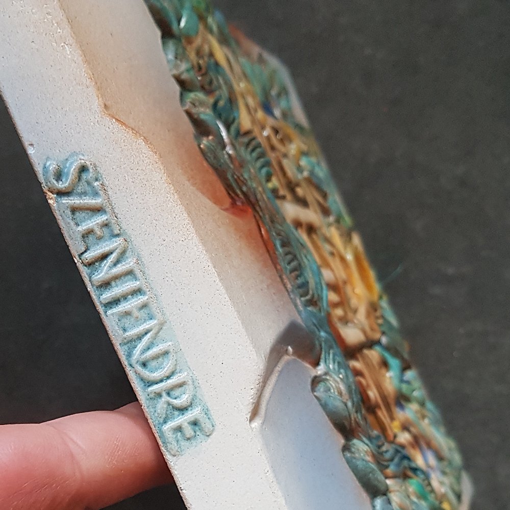 Plaque Murale Style Mid-Century en Grès Vernis, Hongrie, 1990s en vente ...