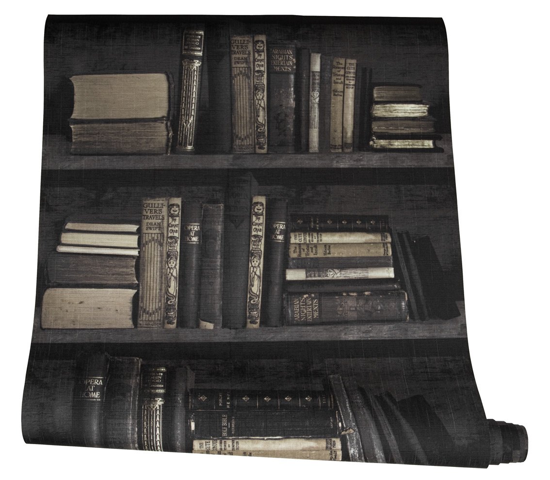 Dark Bookshelf Wallpaper for sale at Pamono