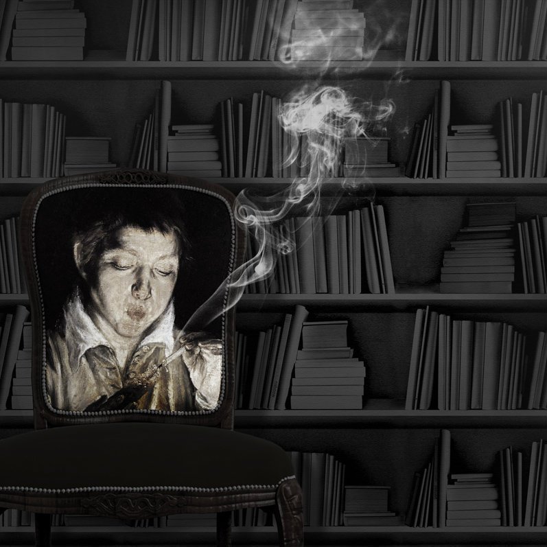 Black Bookshelf Wallpaper for sale at Pamono