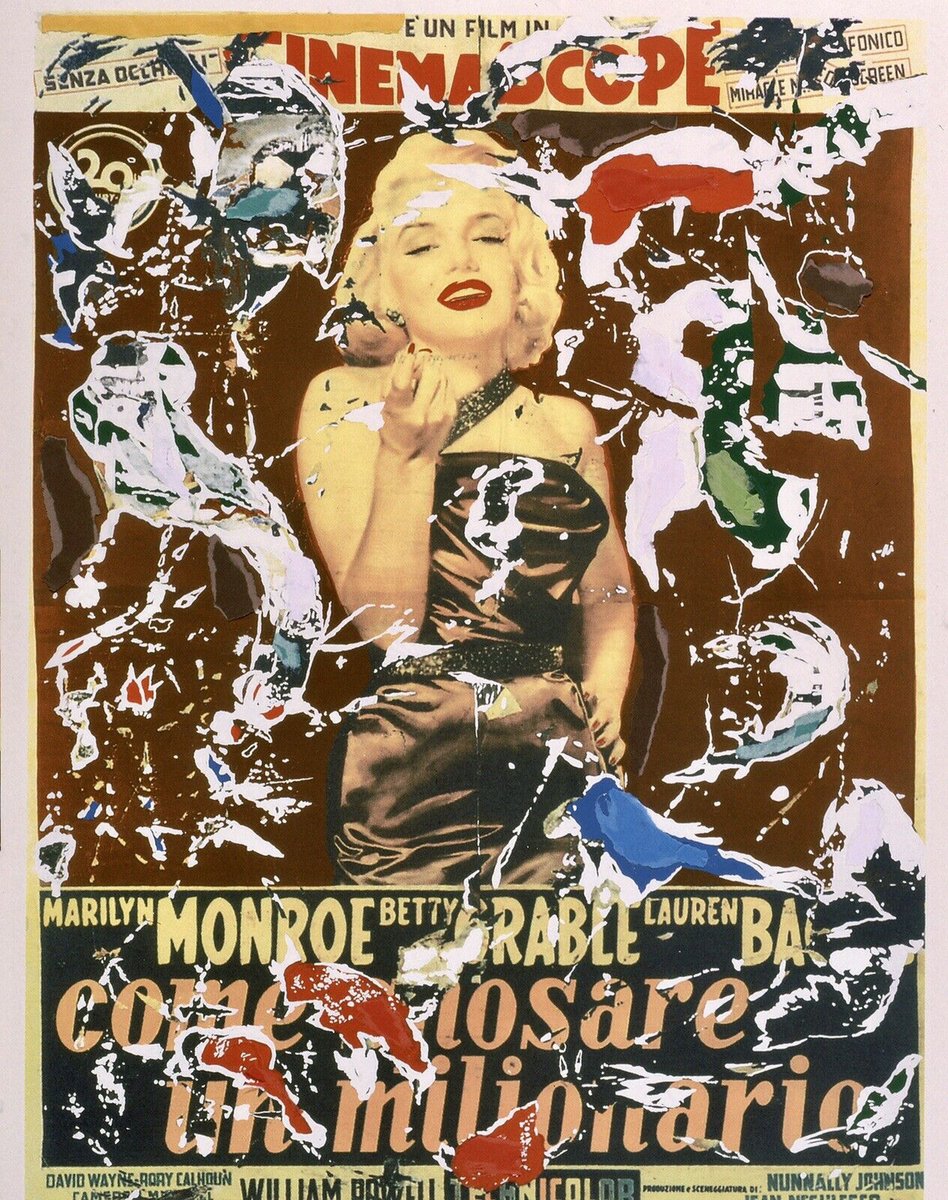 Mimmo Rotella, Come sposare un milionario, serigrafia e collage in ...