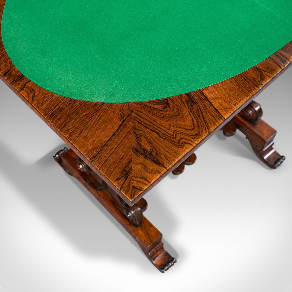 Antique English Regency Rosewood Fold Over Games Table, 1820s for sale ...