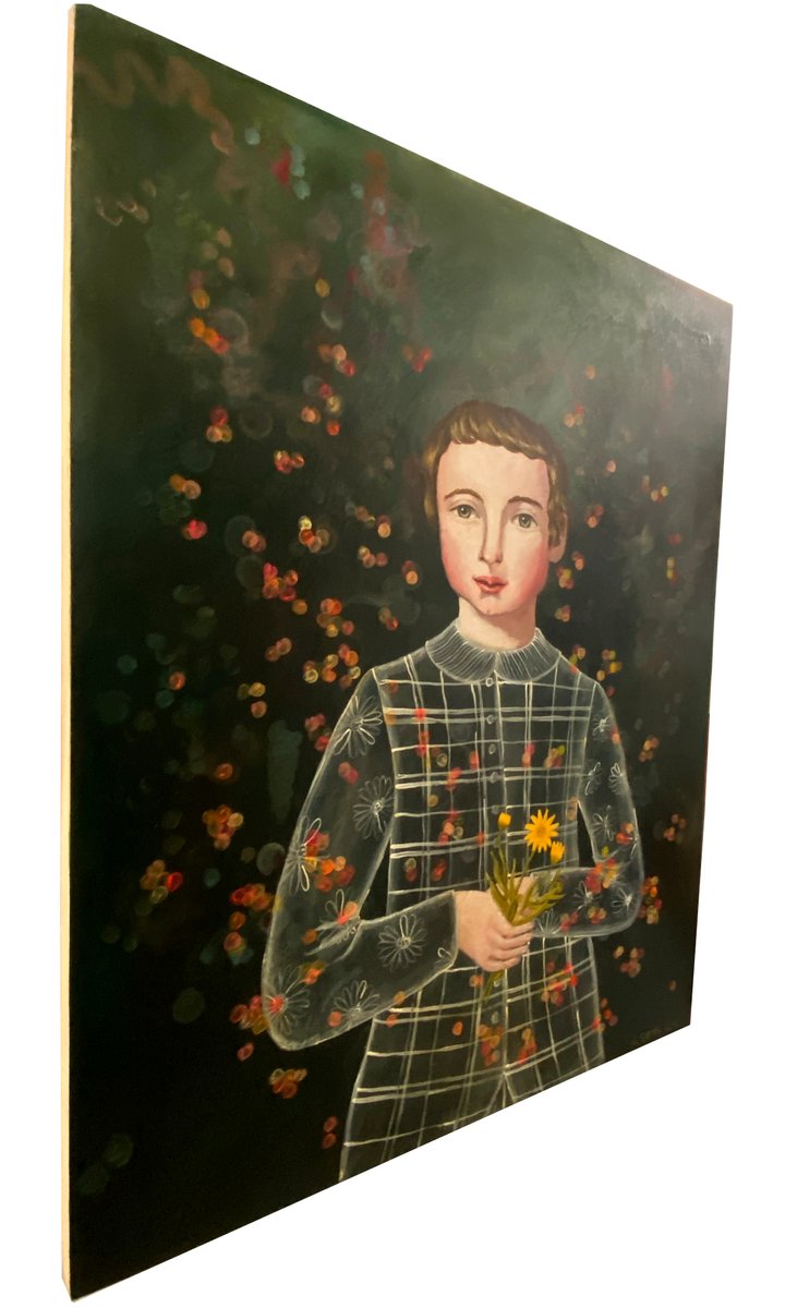Boy with Calen, Anne Siems, Surreal Figurative Painting, Boy with ...