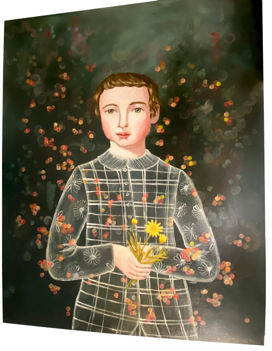 Boy with Calen, Anne Siems, Surreal Figurative Painting, Boy with ...