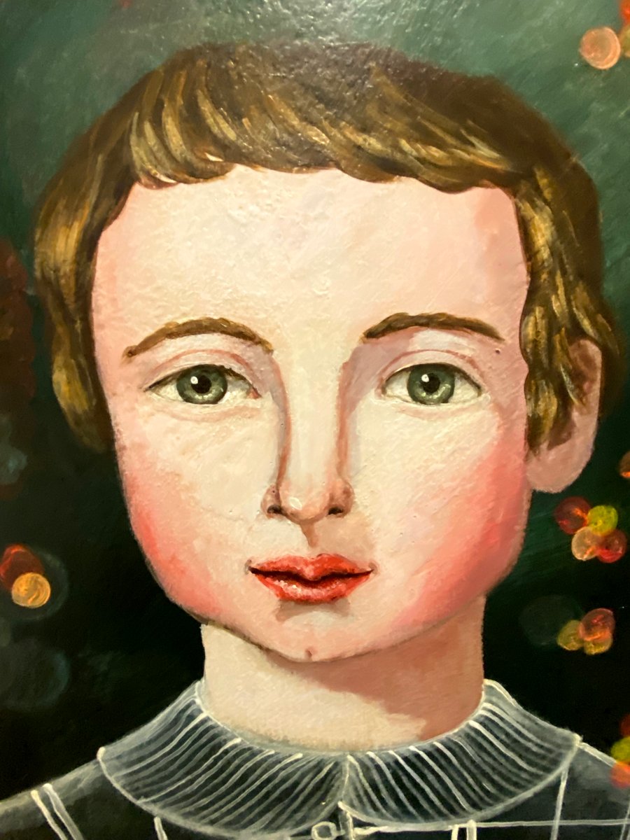 Boy with Calen, Anne Siems, Surreal Figurative Painting, Boy with ...