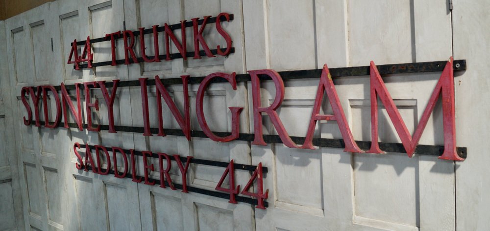 Antique Bronze Shop Display Sign, Set of 3 for sale at Pamono